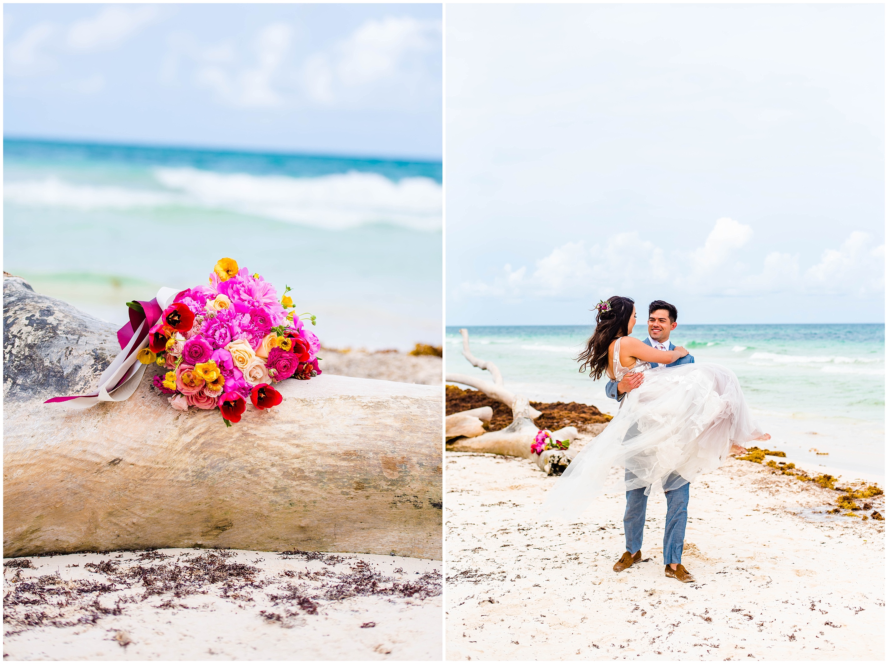 Jessica & Rudy | Colorful Tulum Mexico Beach Wedding - Arika Jordan ...